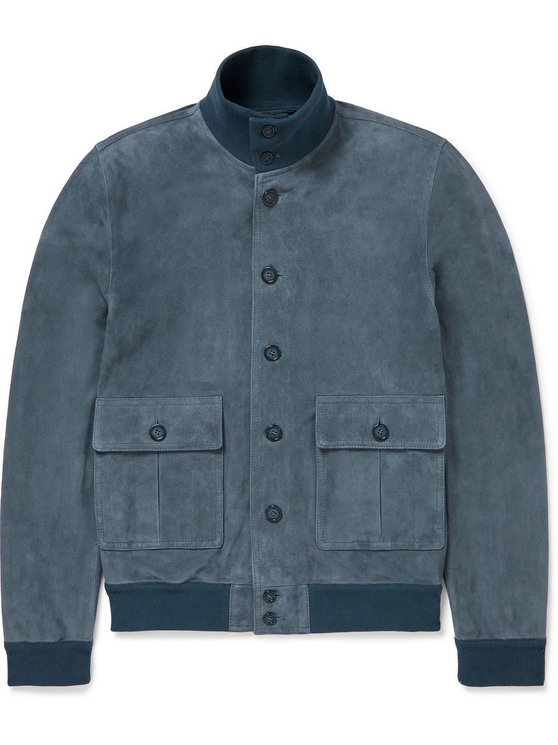 Valstar - Valstarino Slim-Fit Suede Bomber Jacket - Blue Valstarino