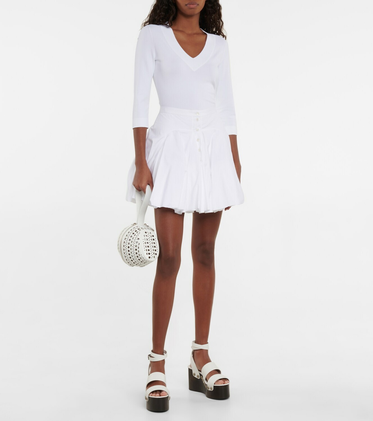 Alaïa Leather wedge sandals ALAÏA