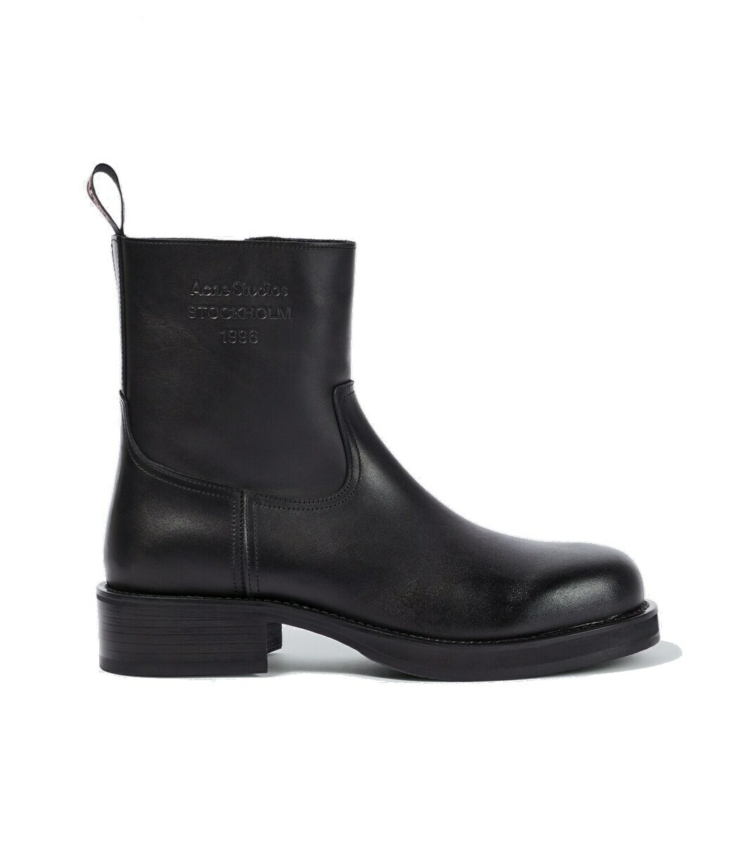 Acne Studios Logo leather ankle boots Acne Studios