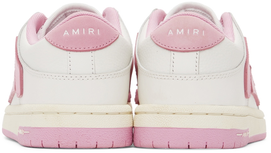 AMIRI White & Pink Skeleton Low Sneakers Amiri