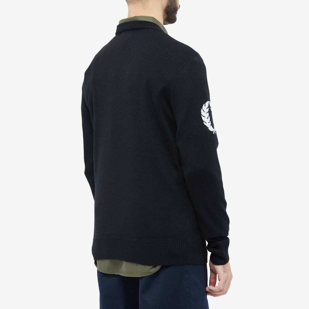 Fred Perry Authentic Men's Laurel Wreath Crew Knit in Black Fred Perry ...