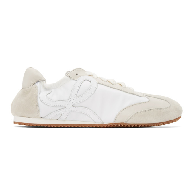 Loewe White and Off-White Ballet Runner Sneakers Loewe