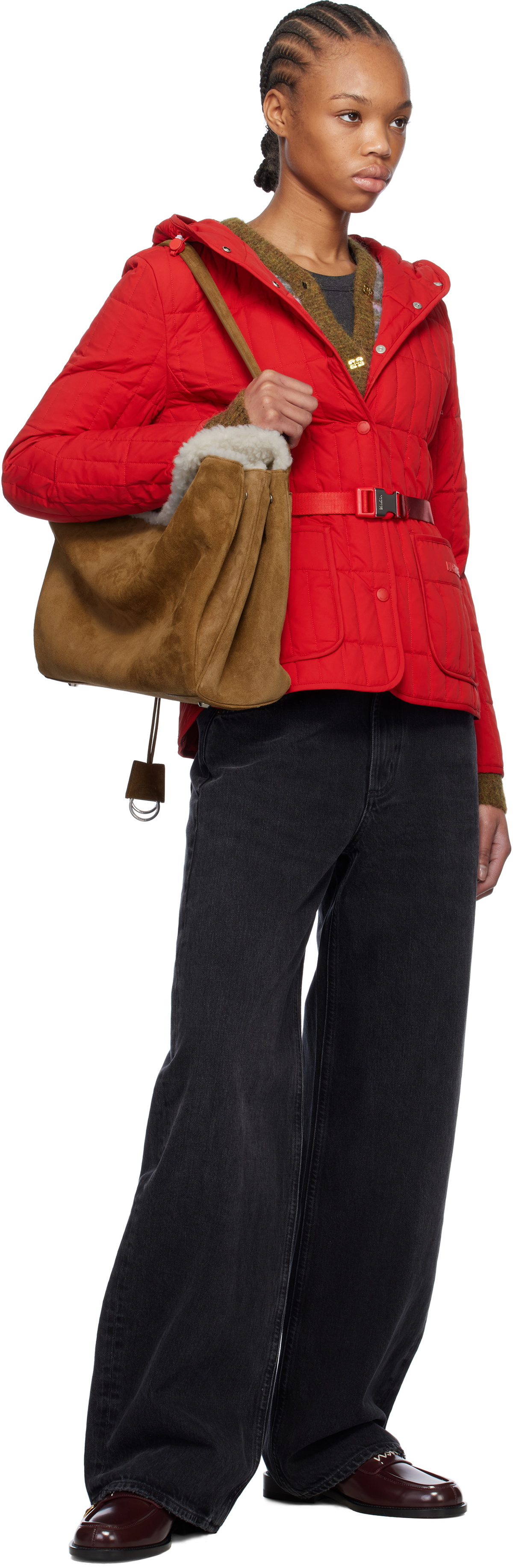 MACKAGE Red Raja Vertical Quilted Light Down Jacket Mackage