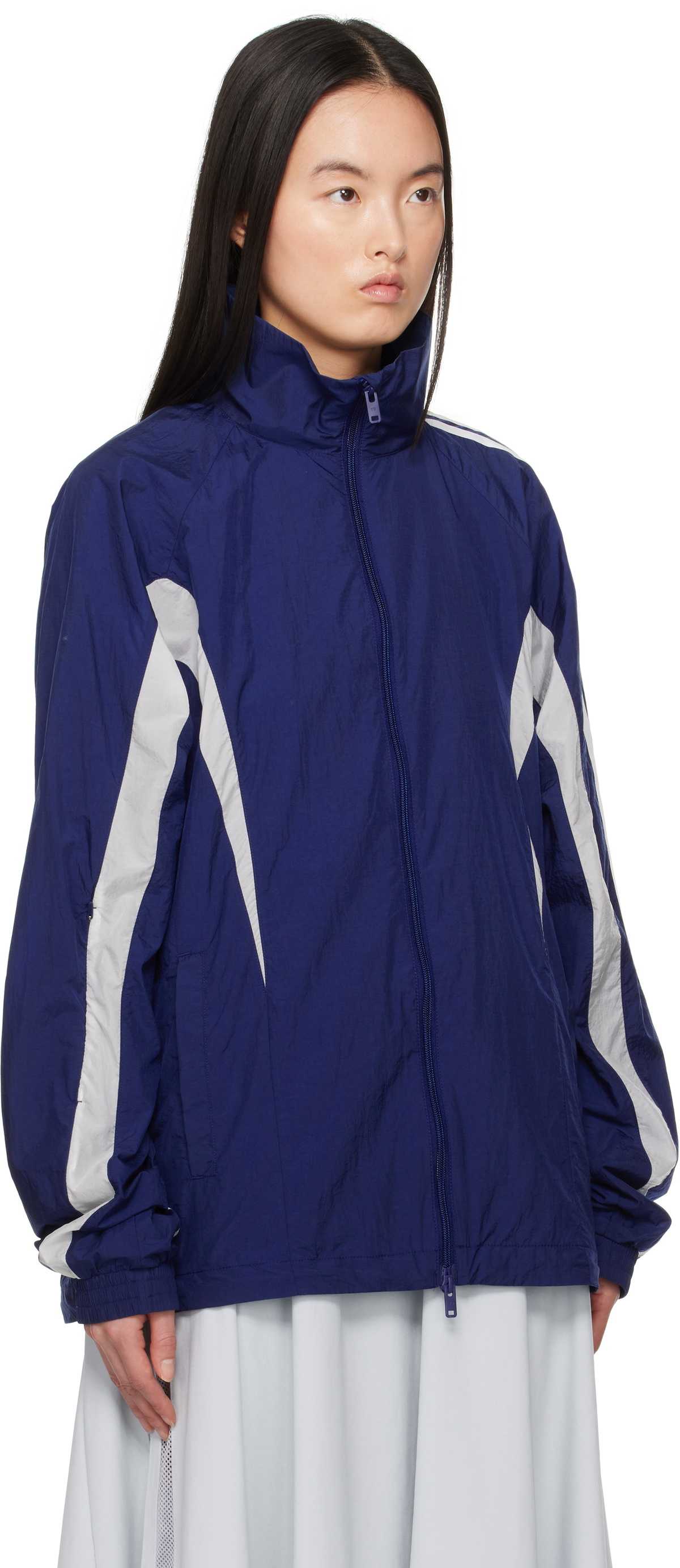 Y-3 Blue 3-Stripes Nylon Shell Jacket Y-3