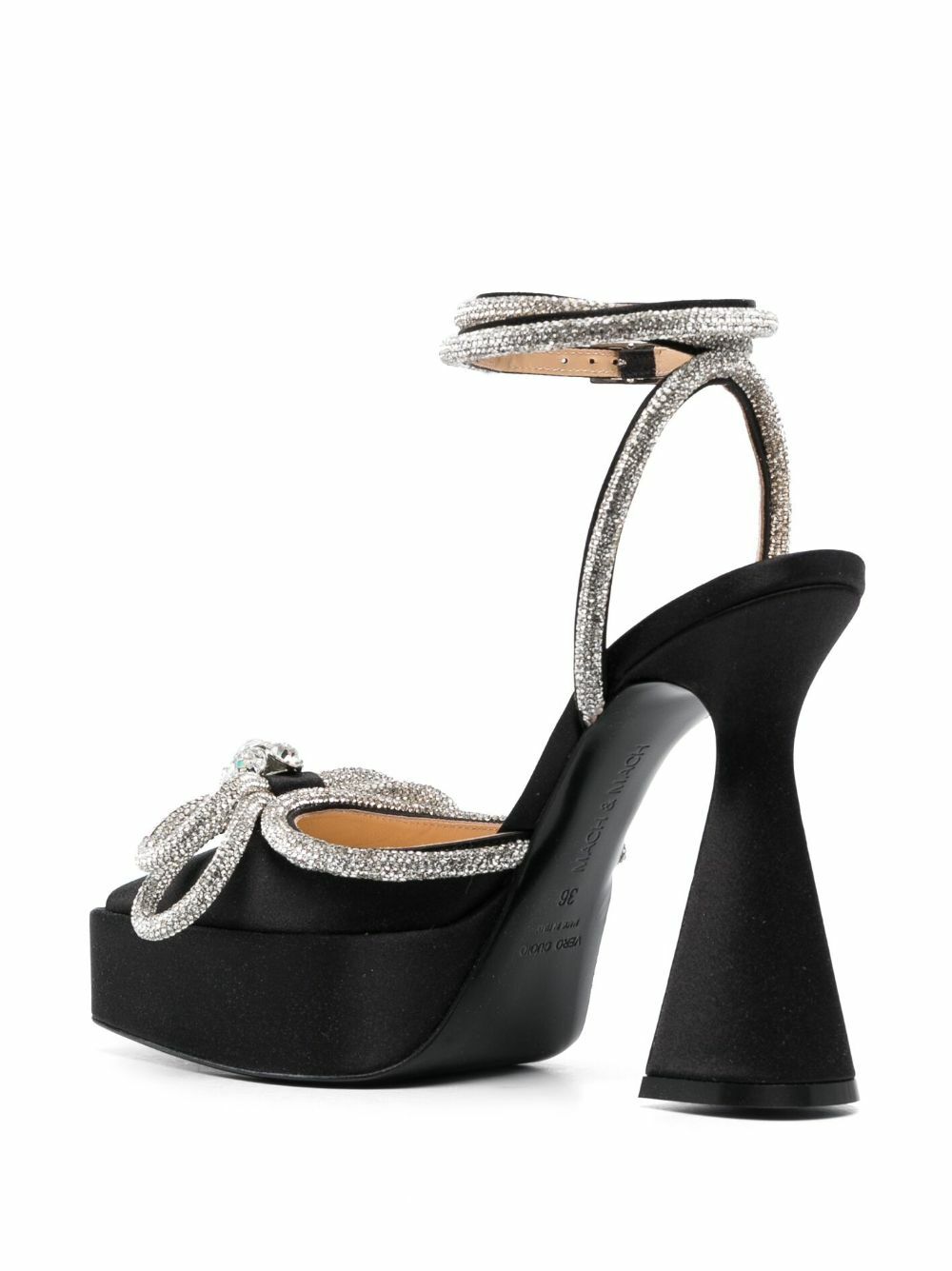 MACH & MACH - Double Bow Satin Platform Sandals MACH & MACH