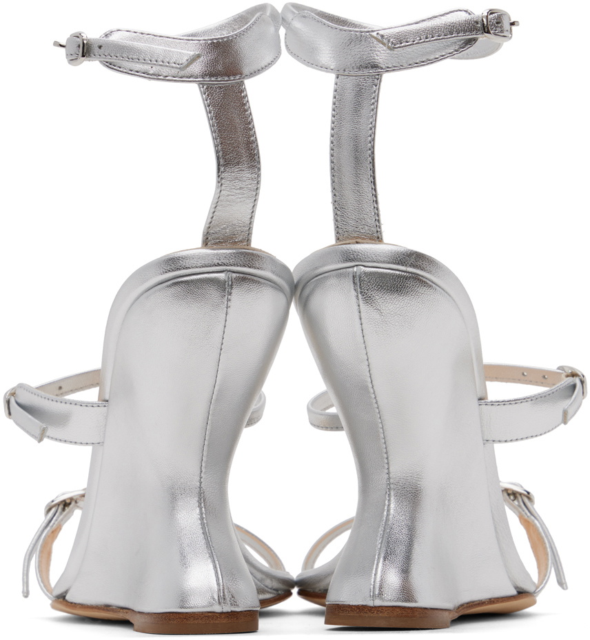 Magda Butrym Silver Inverted Wedge Heeled Sandals Magda Butrym