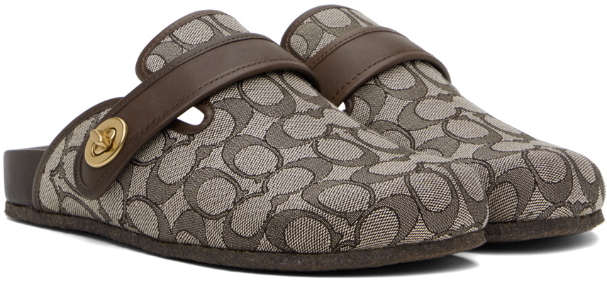 Coach 1941 Brown Signature Jacquard Clogs Coach 1941