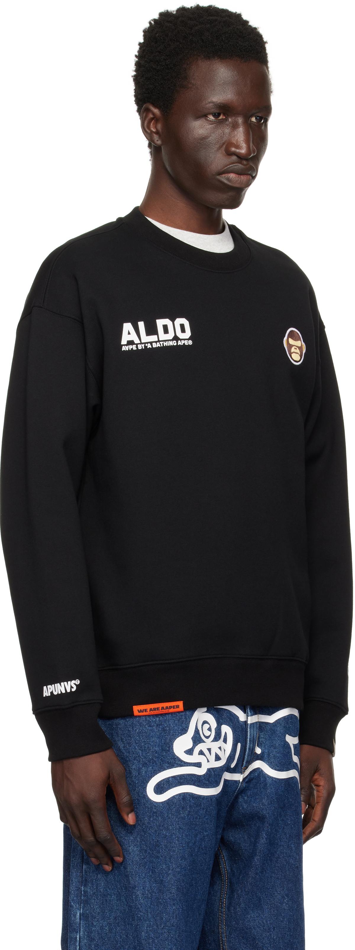 AAPE by A Bathing Ape Black 'AAPER Aldo' Sweatshirt AAPE by A Bathing Ape