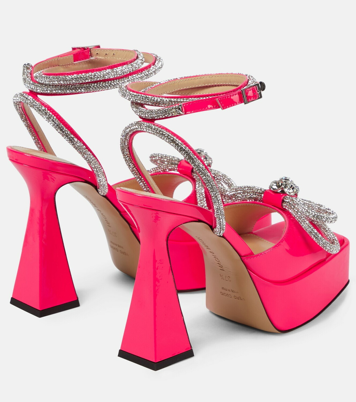 Mach & Mach - Double Bow embellished leather platform sandals MACH & MACH