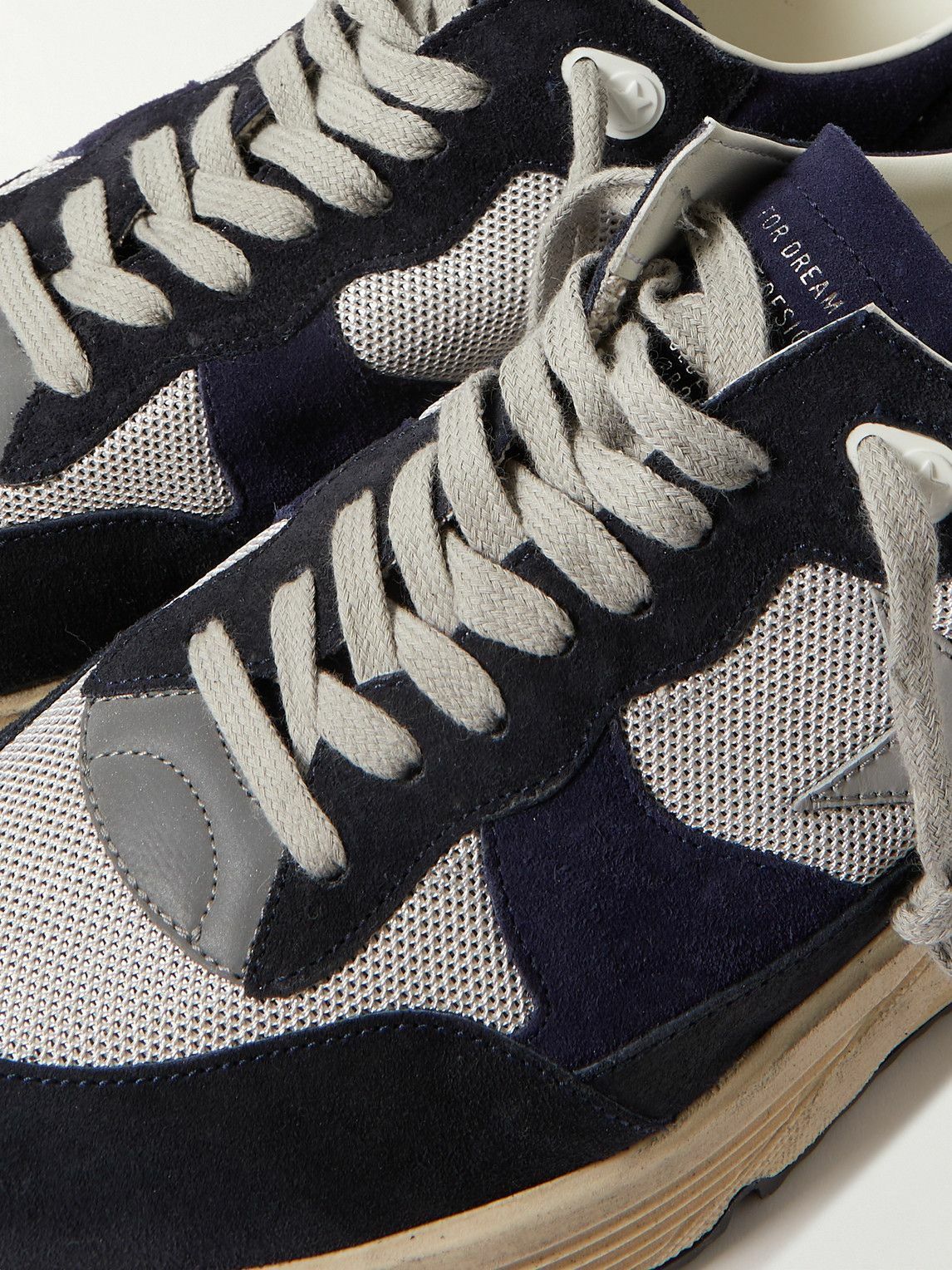 Golden Goose - Leather-Trimmed Mesh and Suede Sneakers - Blue Golden ...