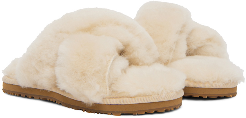 Mou Beige Criss-Cross Slides Mounser