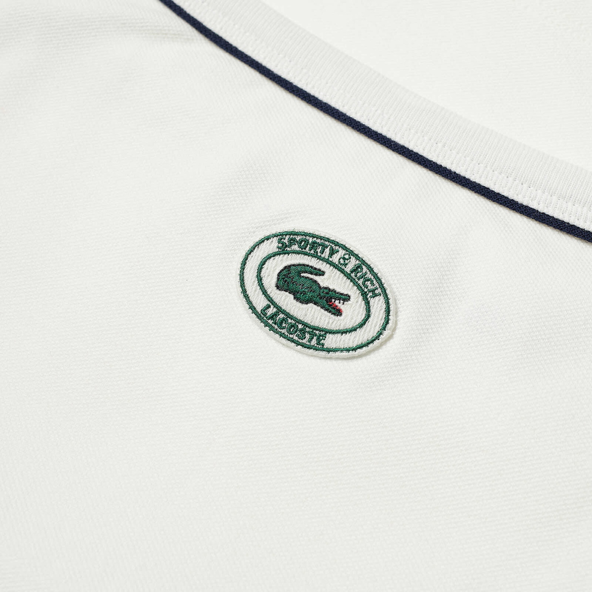 Sporty & Rich Women's x Lacoste Pique Tank Top in Farine/Marine Sporty ...