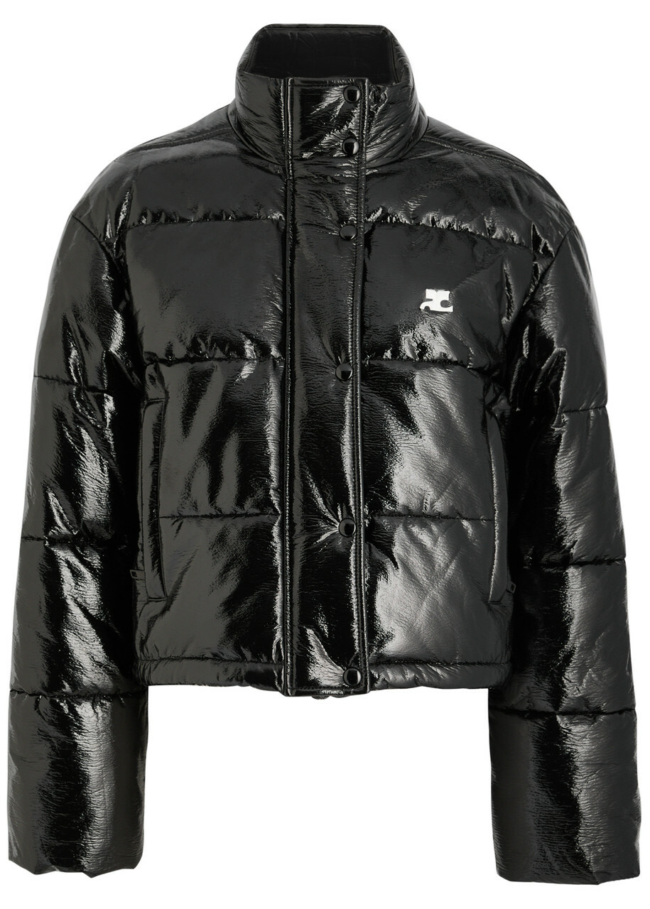 Courrèges Logo Quilted Vinyl Jacket Black Courreges