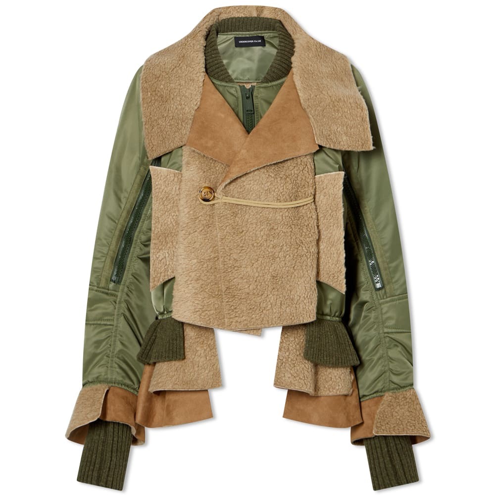 Undercover Women's Multi Fabric Bomber Jacket in Khaki Undercover