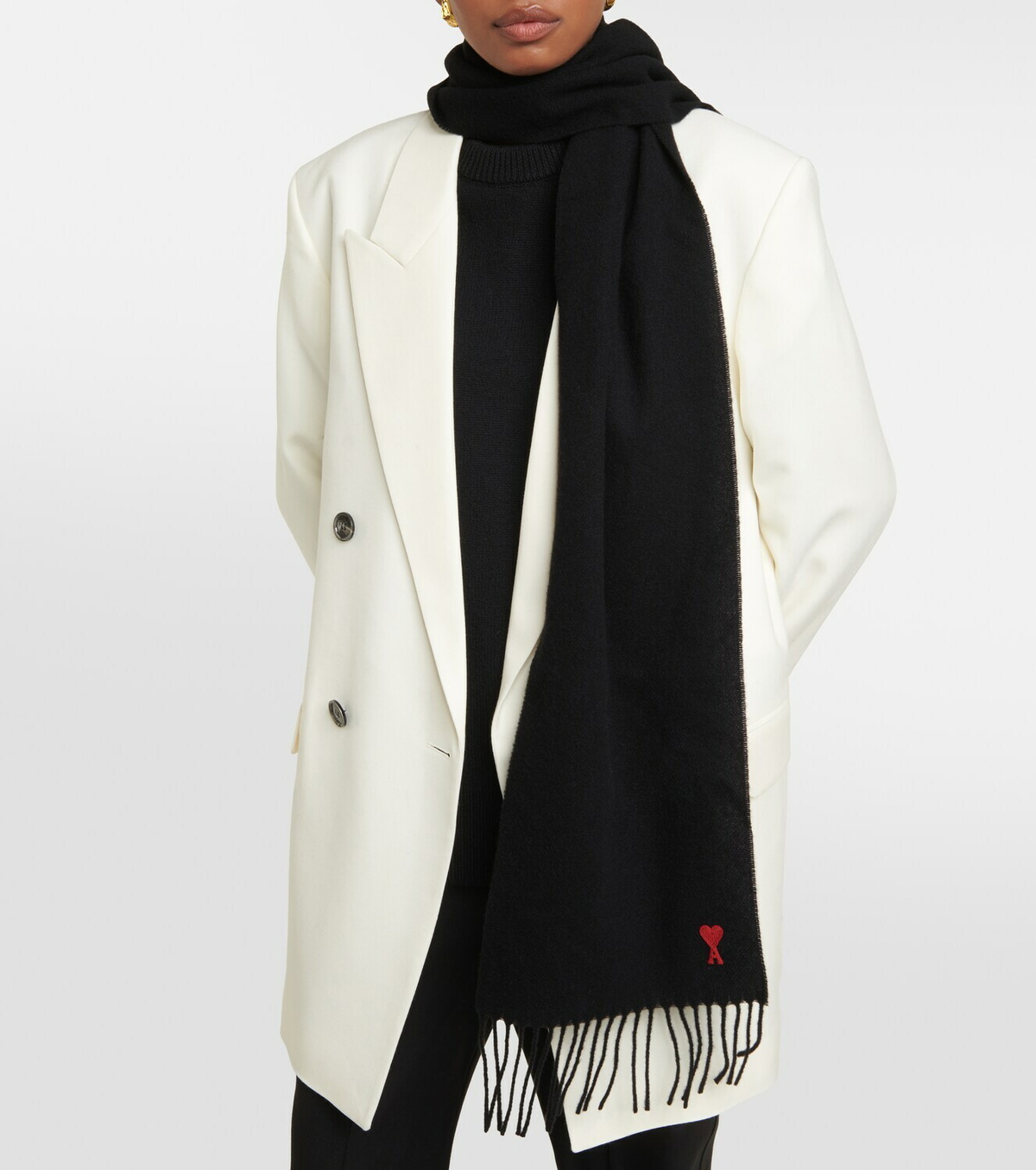 Ami Paris Ami de Cœur wool scarf AMI