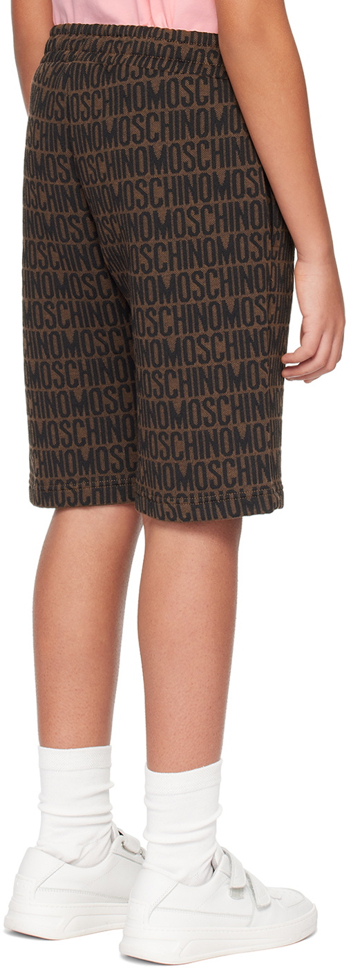 Moschino Kids Brown Jacquard Shorts Moschino