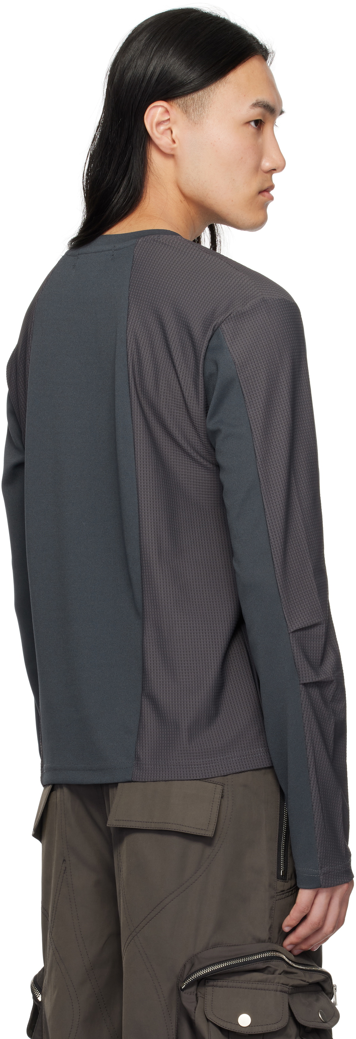 FFFPOSTALSERVICE Gray Diffraction Knit Longsleeve T-shirt FFFPOSTALSERVICE