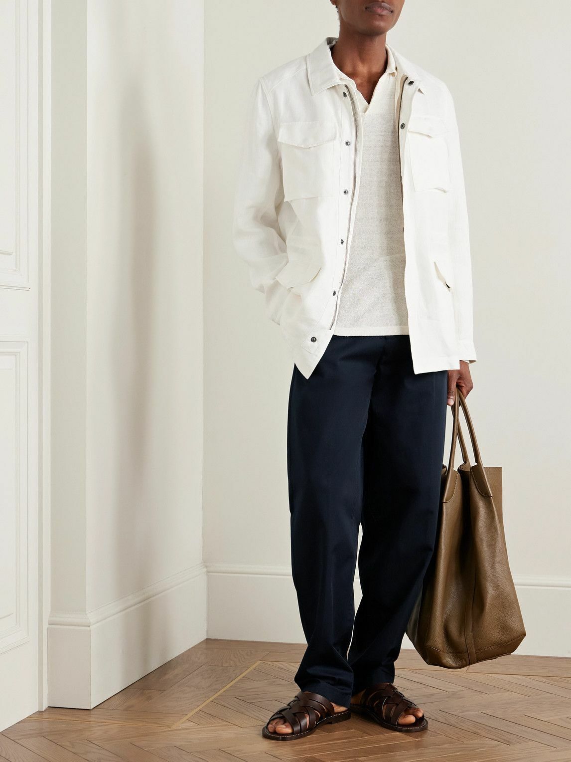 Richard James - Straight-Leg Pleated Cotton-Twill Trousers - Blue ...