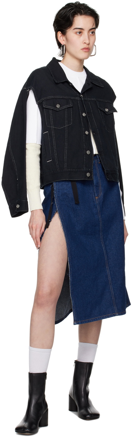 MM6 Maison Margiela Black Cutout Denim Jacket MM6 Maison Margiela
