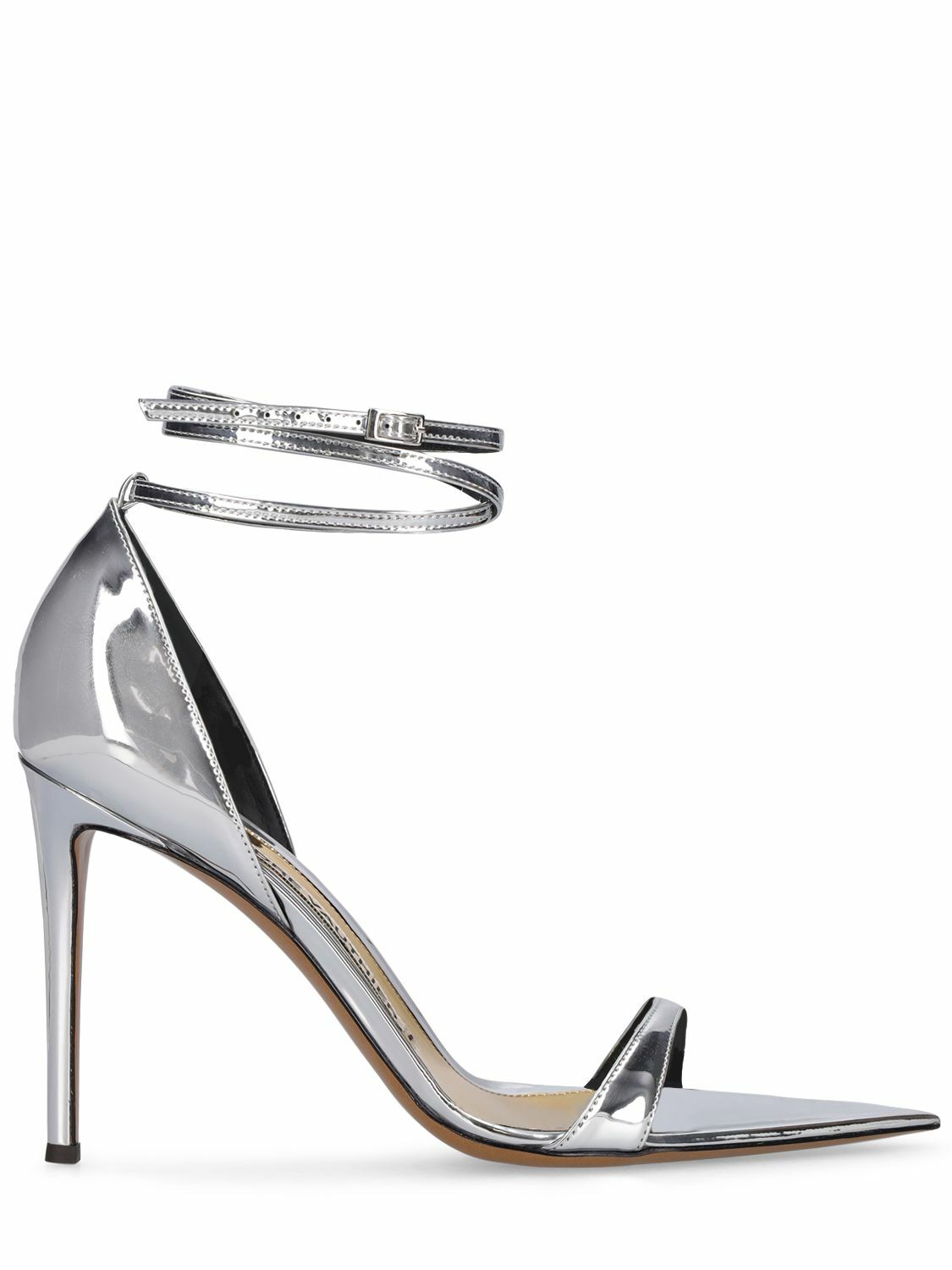 ALEXANDRE VAUTHIER - 105mm Faux Metallic Leather Sandals Alexandre Vauthier