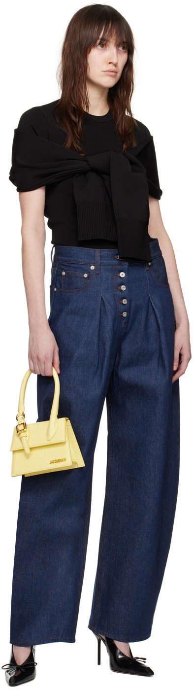 JACQUEMUS Blue Les Sculptures 'Le de-Nîmes Ovalo' Jeans Jacquemus