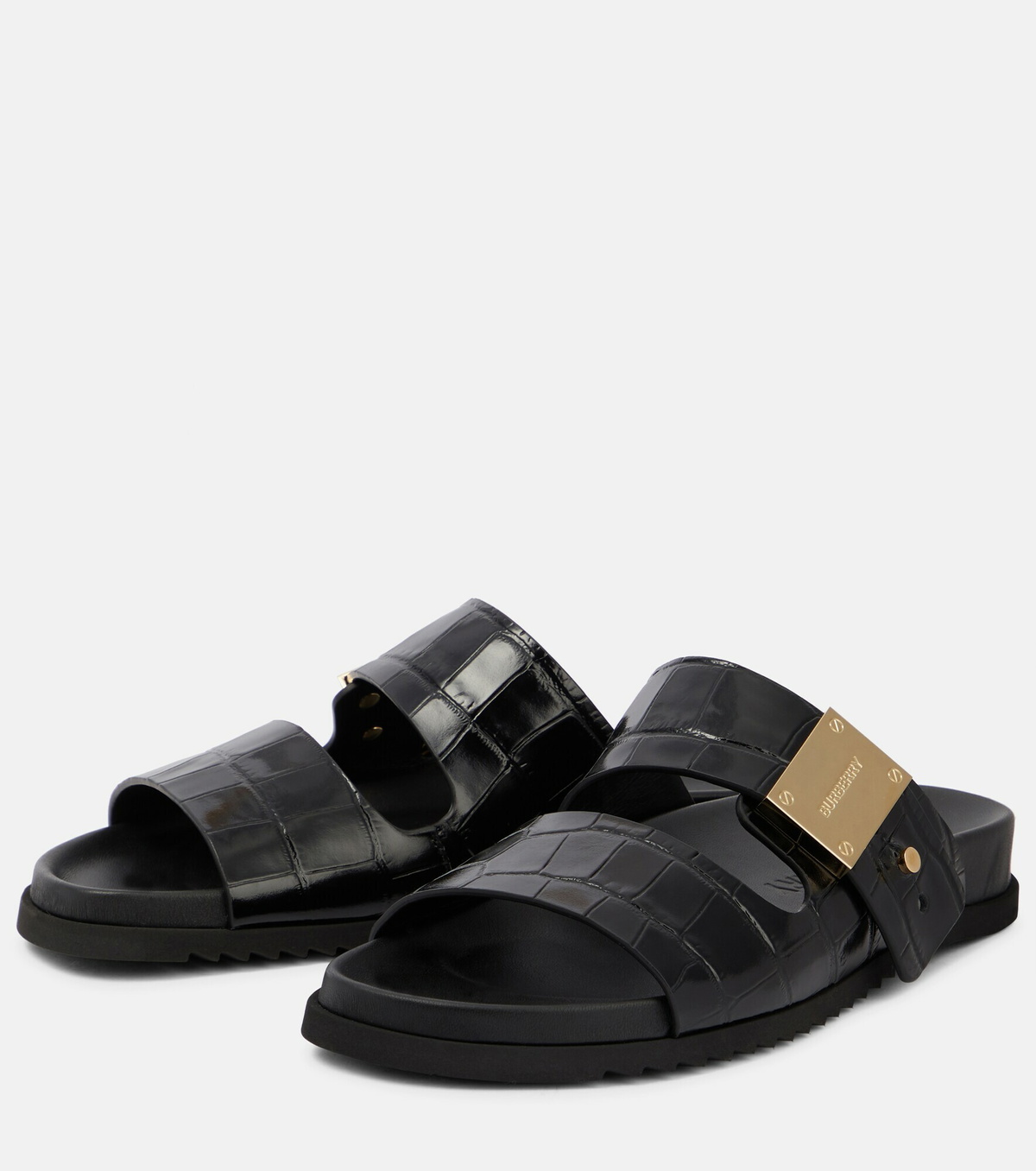 Burberry - Croc-effect leather sandals Burberry