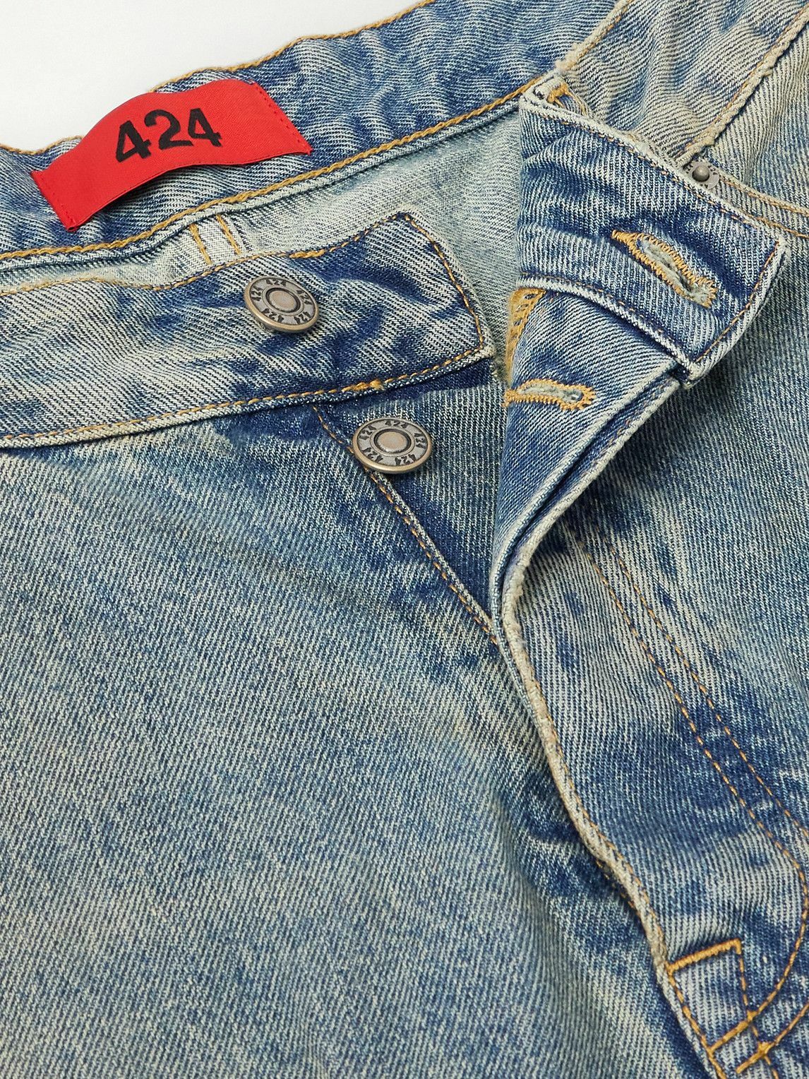424 - Big Daddy Straight-Leg Distressed Jeans - Blue 424