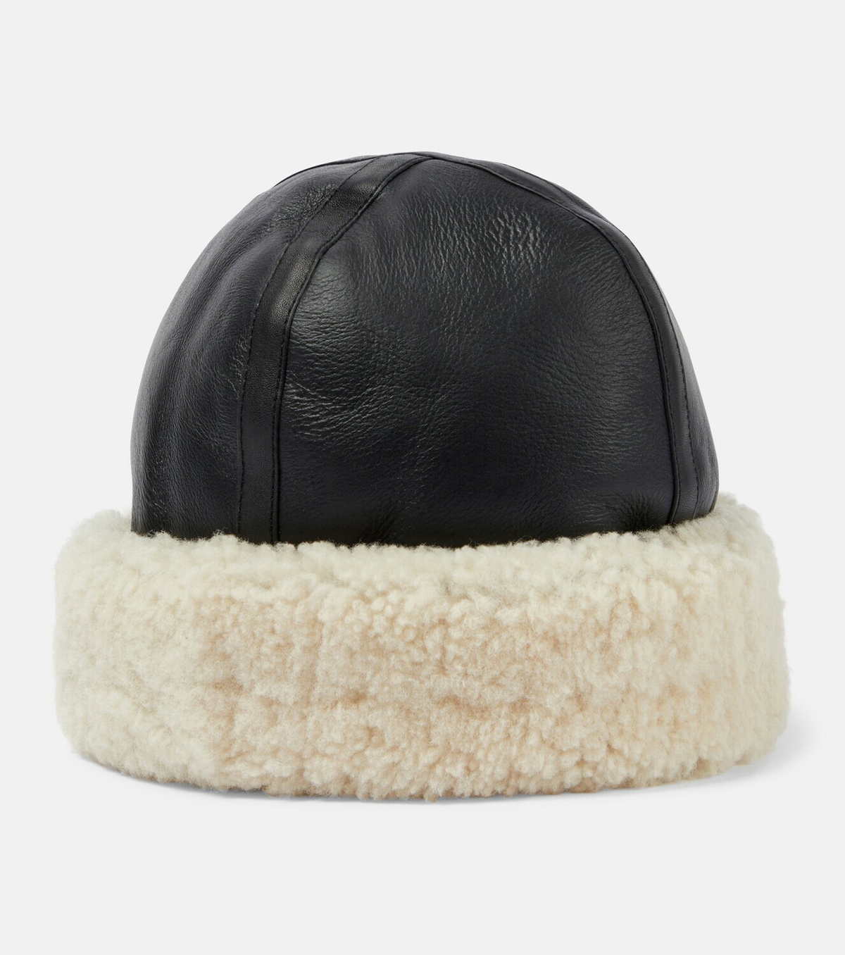 Toteme Leather and shearling hat Toteme