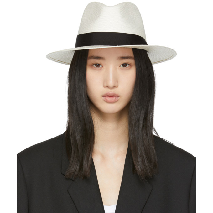 rag and bone White Straw Panama Hat Rag and Bone