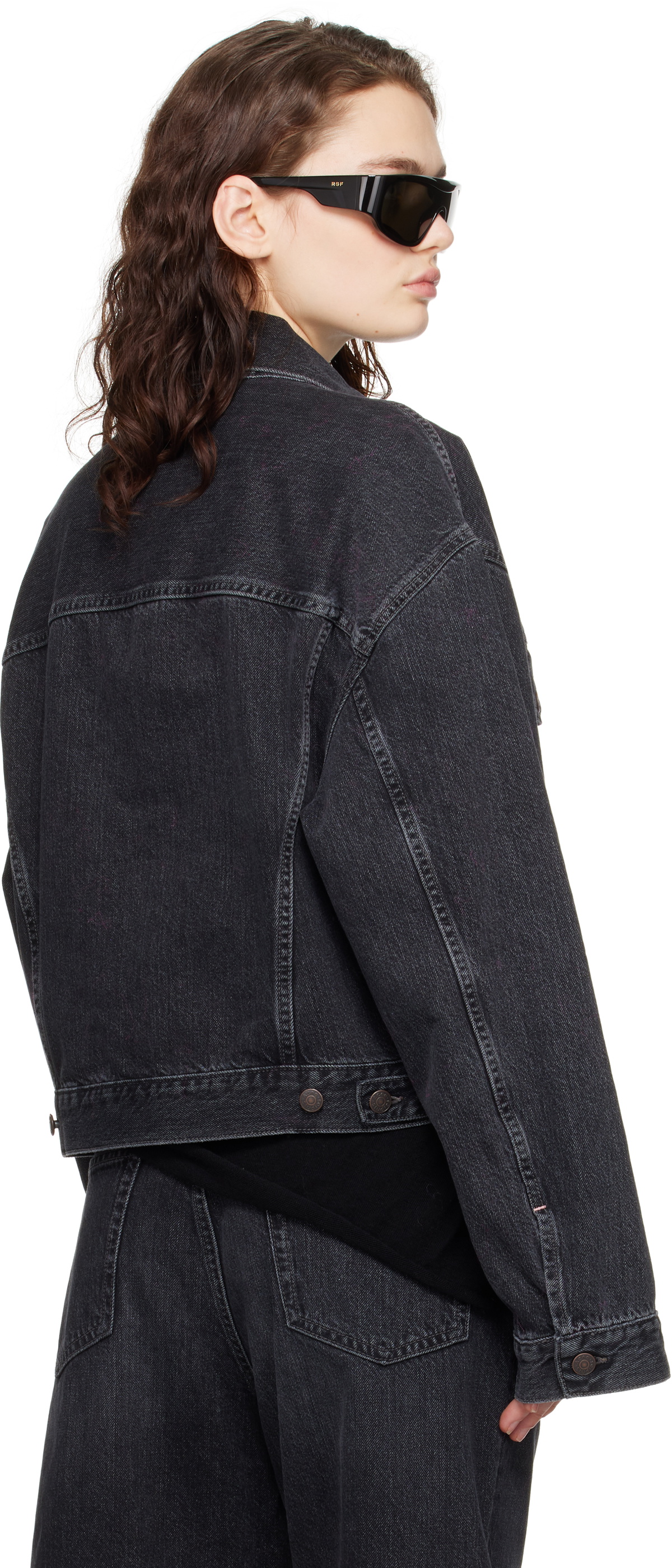 Acne Studios Black Faded Denim Jacket Acne Studios