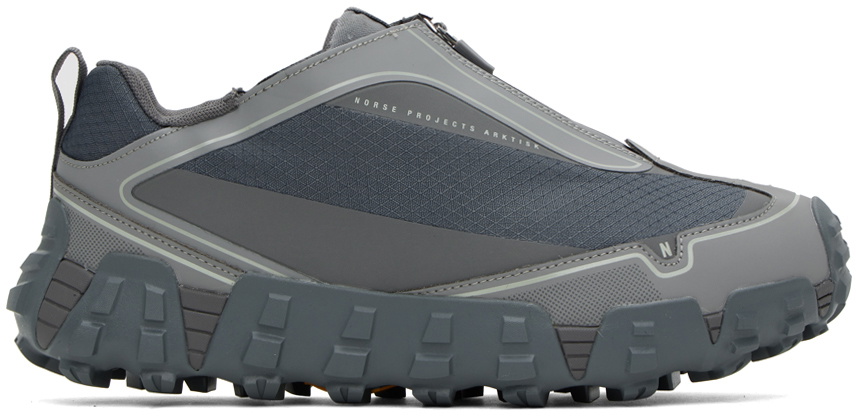 Norse Projects ARKTISK Gray & Blue Zip Up Runner Sneakers Norse Projects