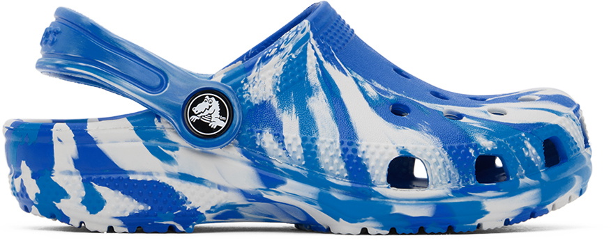 Crocs Kids Blue Classic Marbled Clogs Crocs