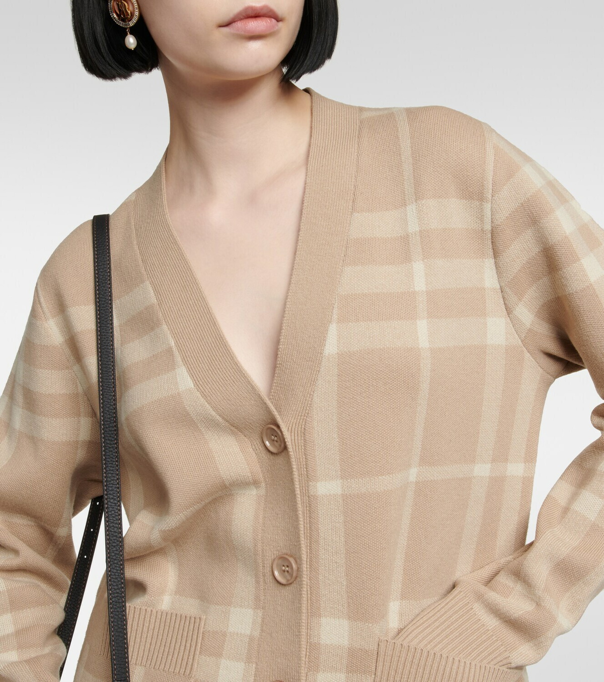 Burberry - Checked wool and cashmere cardigan Burberry