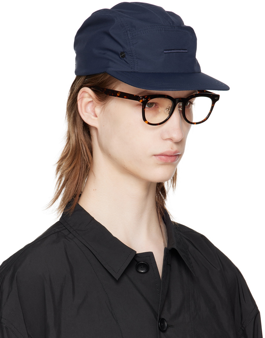 meanswhile Navy Feather Smooth Shade Cap