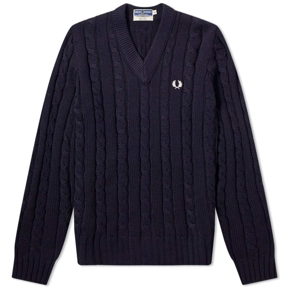 Fred Perry V-Neck Cable Knit Fred Perry