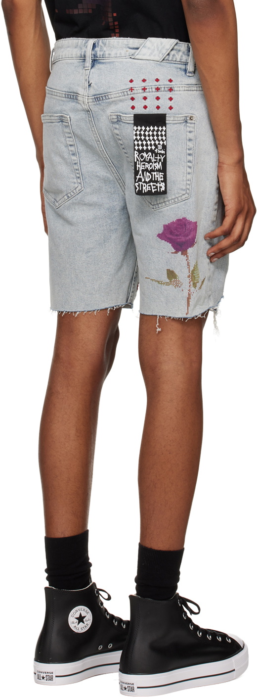 Ksubi Blue Chopper Shorts Ksubi