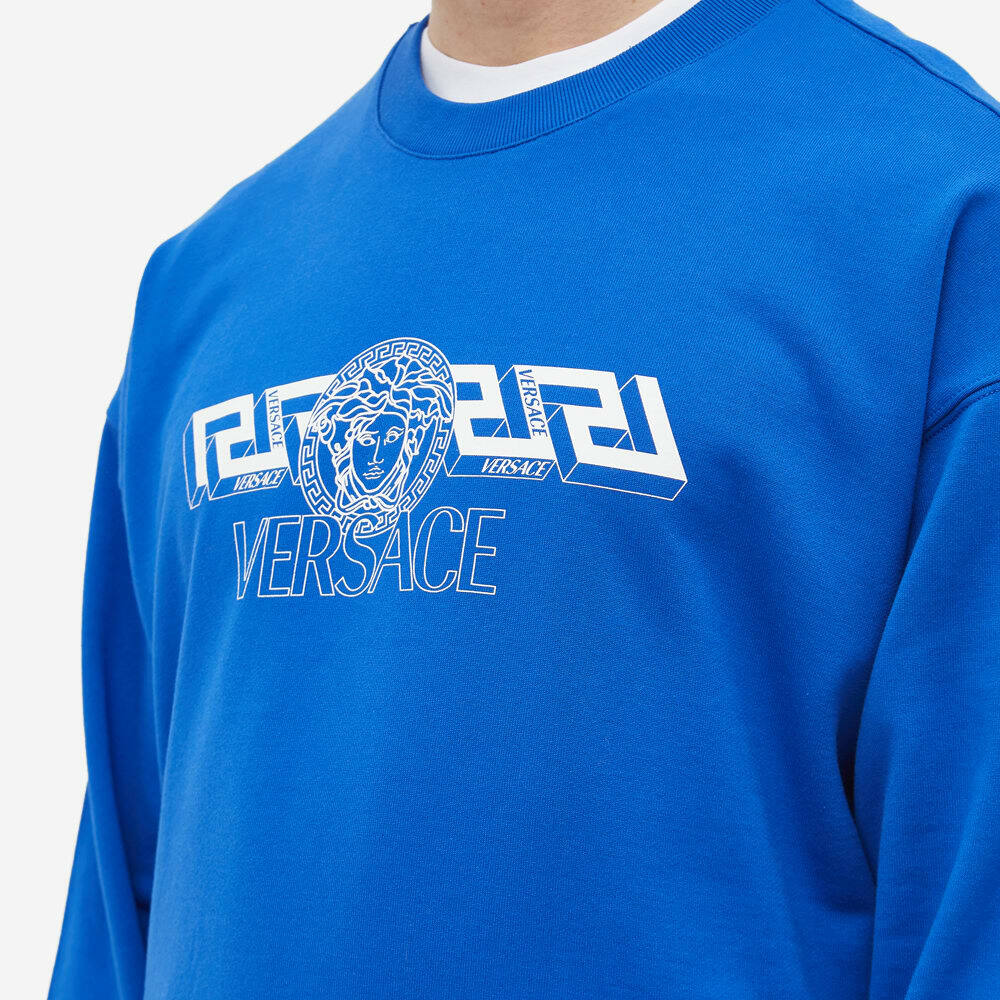 Versace Men's New Logo Crew Sweat in Blue Versace