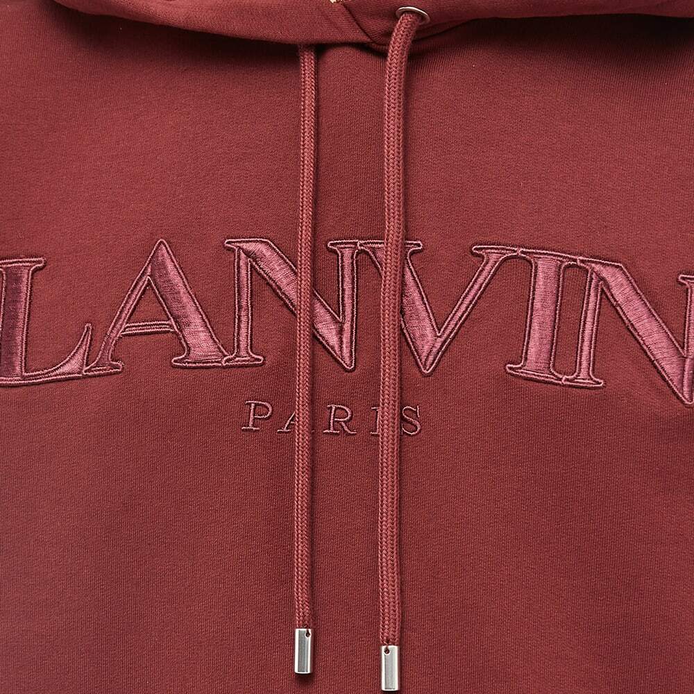 Lanvin Men's Logo Popover Hoody in Burgundy Lanvin