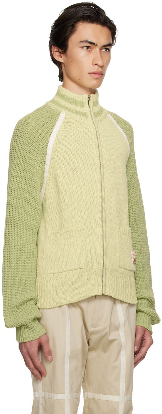 Kijun SSENSE Exclusive Yellow & Green Raglan Sweater Kijun