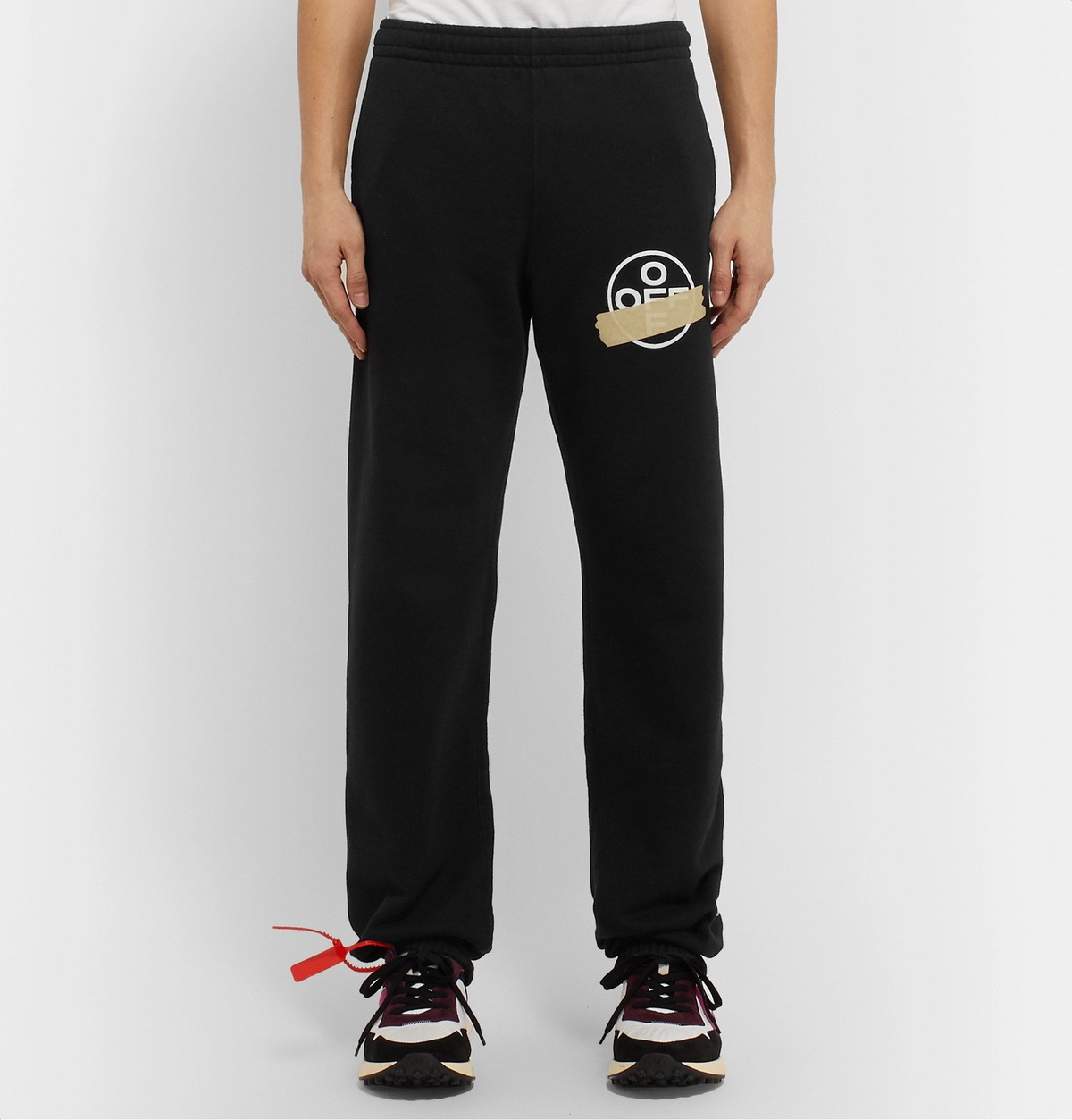 Off-White - Logo-Print Fleece-Back Cotton-Jersey Sweatpants - Black Off ...