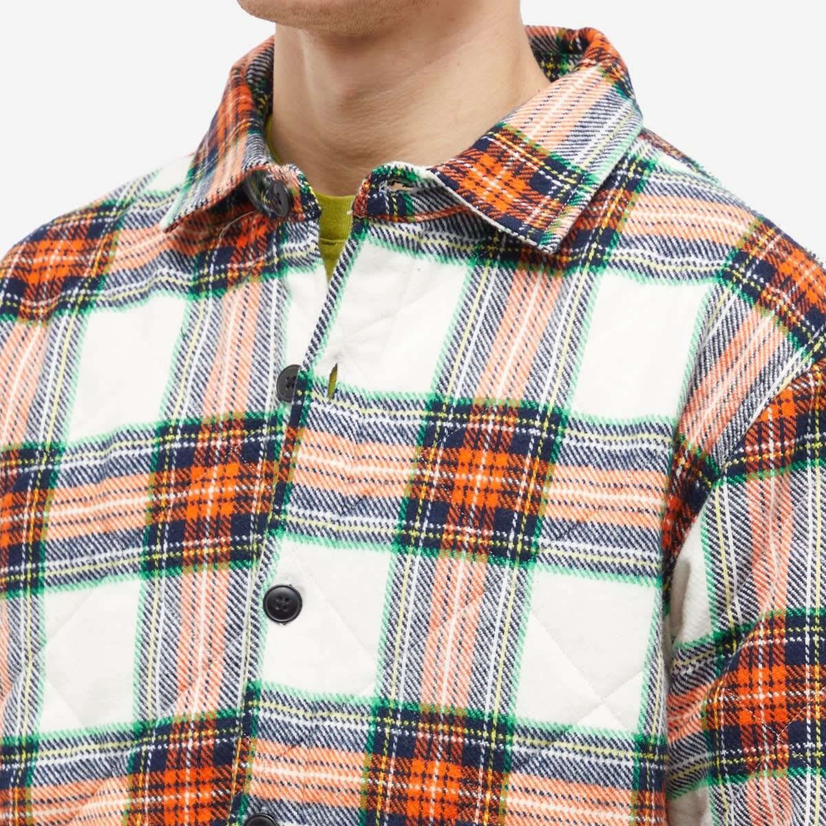 Edwin Men's Sven Lined Overshirt in White/Red Check Edwin