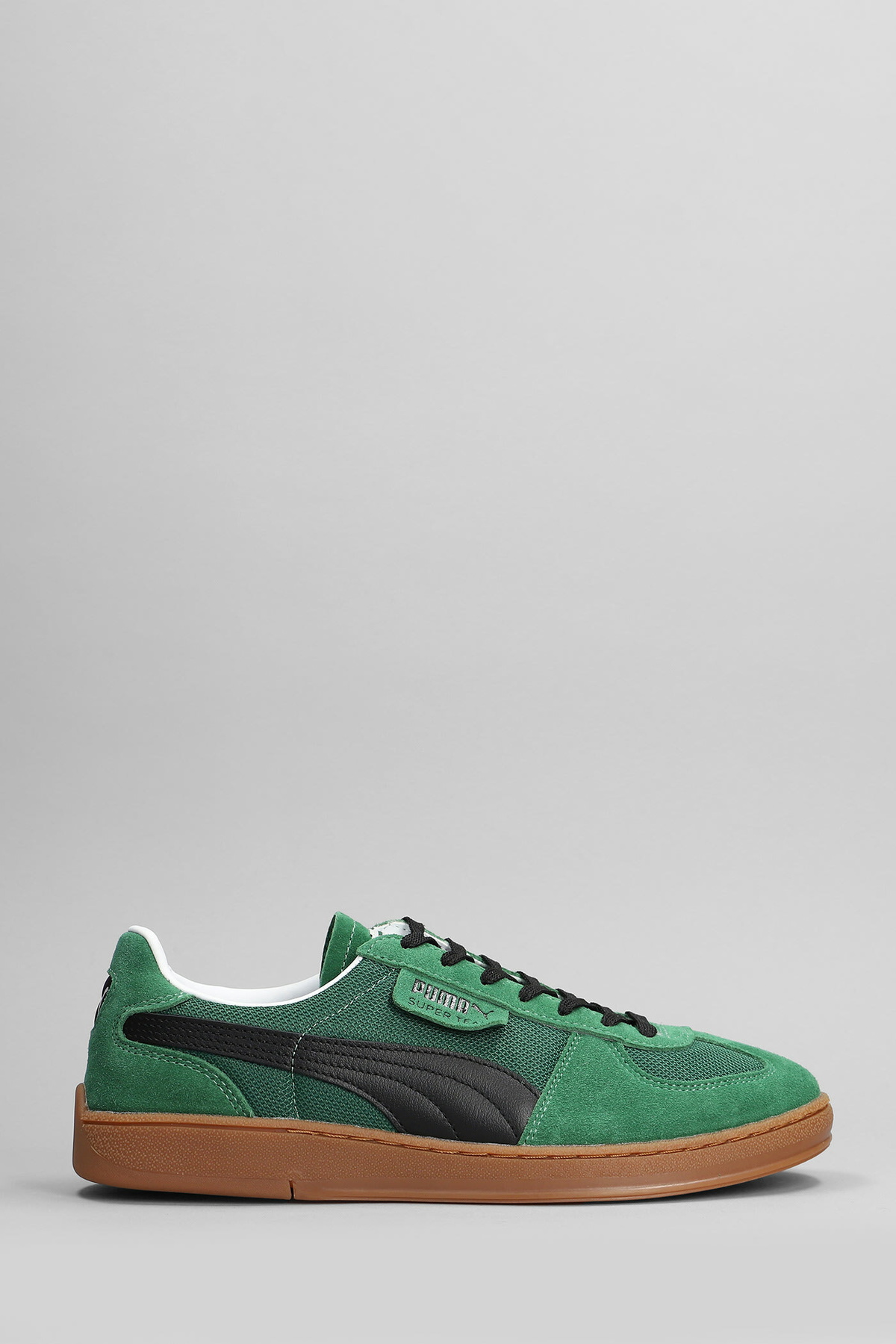 Puma Super Team Og Sneakers In Green Suede And Fabric Puma