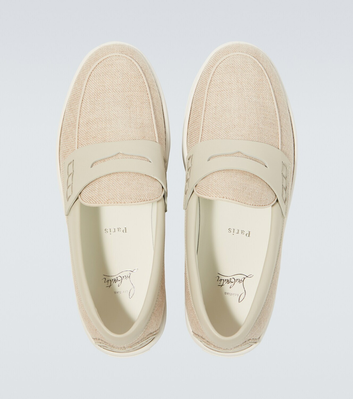 Christian Louboutin Paqueboat canvas and leather loafers Christian ...
