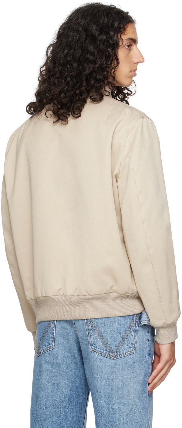 Brioni Beige Cotton Bomber Jacket Brioni