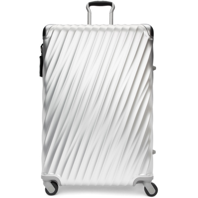 Tumi Silver Aluminum Extended Trip Packing Suitcase Tumi