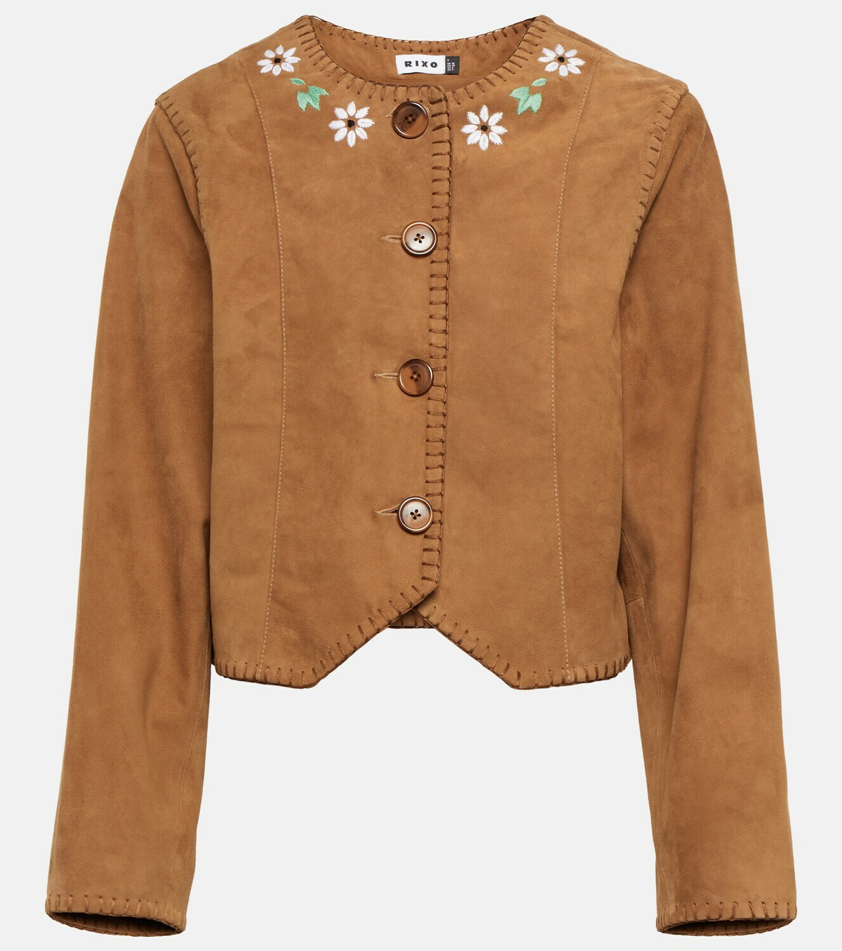Rixo Marianne embroidered suede jacket Rixo