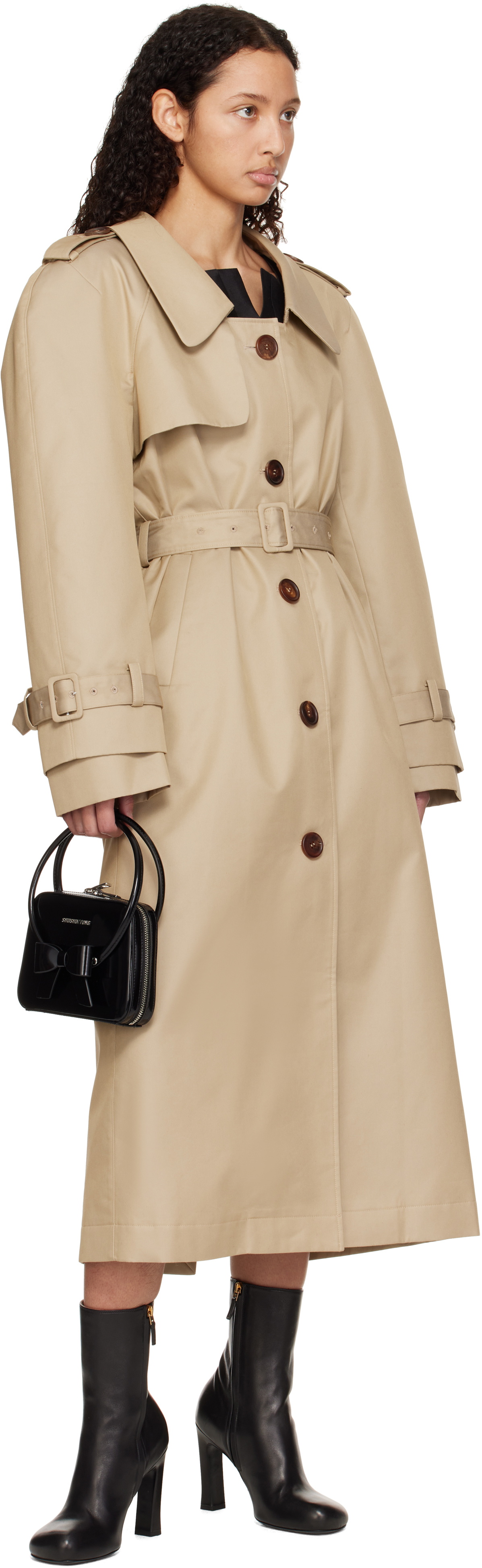 SHUSHU/TONG Khaki Long Lapel Trench Coat Shushu/Tong