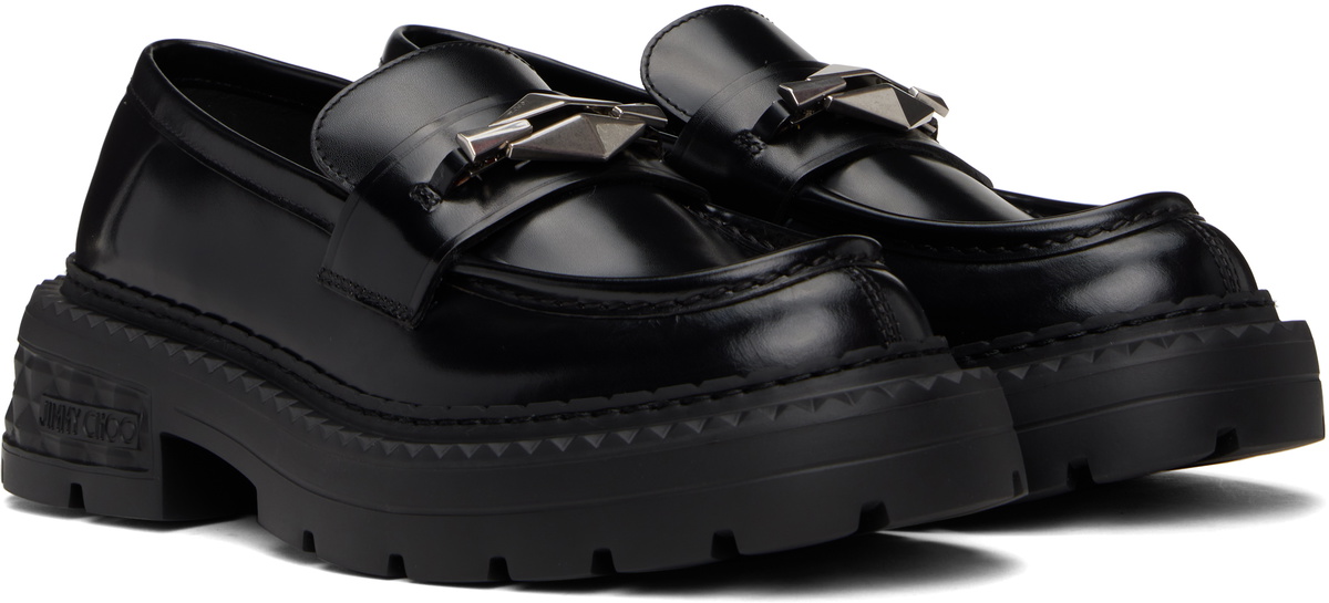 Jimmy Choo Black Marlow Diamond Loafers Jimmy Choo