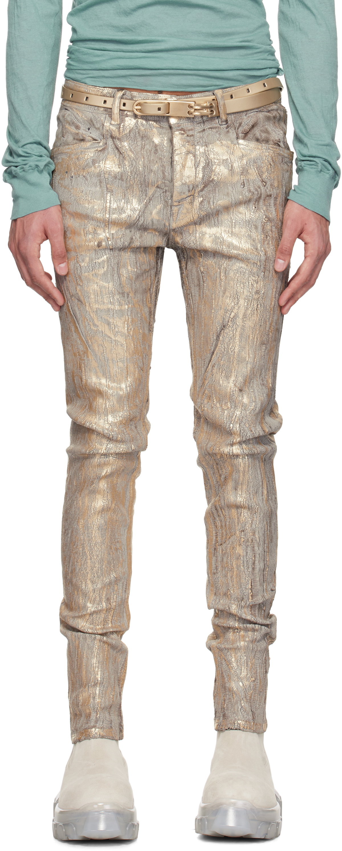 Rick Owens Gold Hollywood Tyrone Jeans Rick Owens