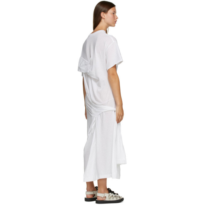 Toga White Drape T-Shirt Dress Toga Pulla
